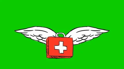 Medkit - animation - wings - green scree... | Stock Video | Pond5