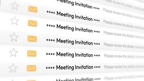 Meeting Invitation email 4k animation sc... | Stock Video | Pond5