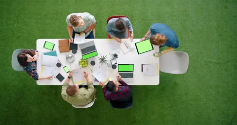 Meeting, technology and green screen wit... | Stock Video | Pond5