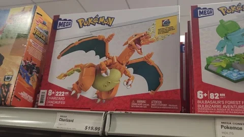 Mega Pokemon Charizard Lego Toy Retailer | Stock Video | Pond5