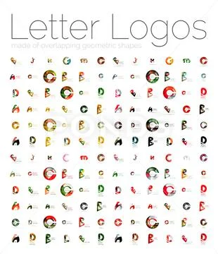 Mega set of various letter logos Illustration #203794228