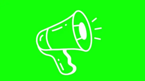 Megaphone animations isolated on green s... | Stock Video | Pond5