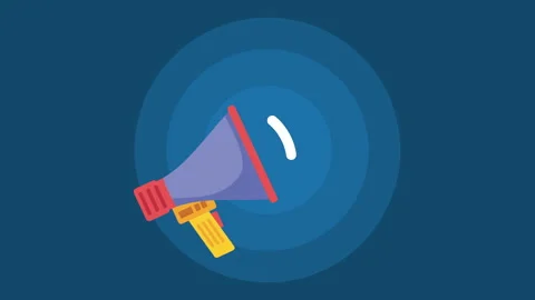 megaphone sound device tech animation | Stock Video | Pond5