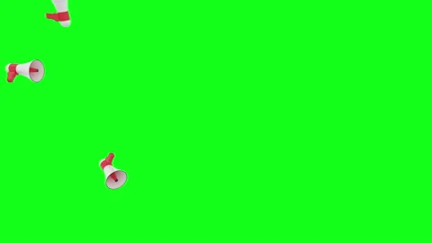 Megaphones background.Loudspeakers falli... | Stock Video | Pond5
