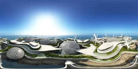 Megapolis island concept. A futuristic c... | Stock Video | Pond5