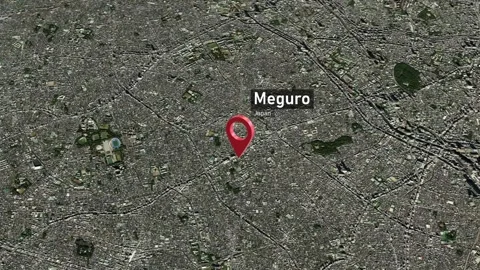 Meguro City Map Zoom (Japan) from Space ... | Stock Video | Pond5