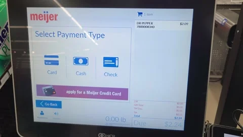Meijer Select Payment Type Kiosk Grocery... | Stock Video | Pond5