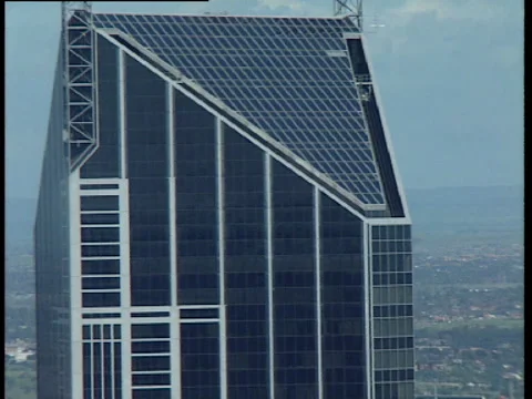 Melbourne vertical pan from a modern gla... | Stock Video | Pond5