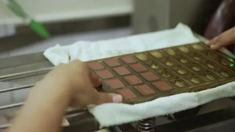 melted chocolate, handmade chocolate fac... | Stock Video | Pond5