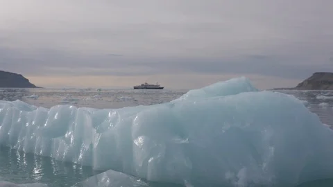 Melting Ice And Cruise ship | Stock Video | Pond5
