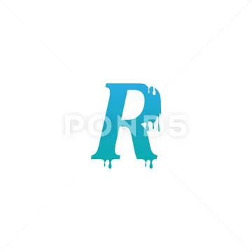 Melting Letter R icon logo design template: Royalty Free #151926766
