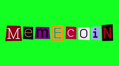 Meme coin phrase on green screen in funn... | Stock Video | Pond5