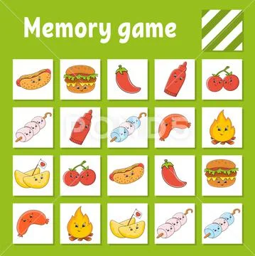 Memory game for kids. Education developing worksheet. Activity page ...
