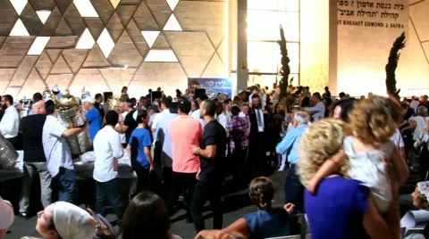 Men dance with Bible scrolls during the ... | Stock Video | Pond5