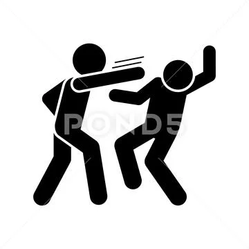 Men kick punch icon. Simple pictogram of fighting icons for ui and ux ...