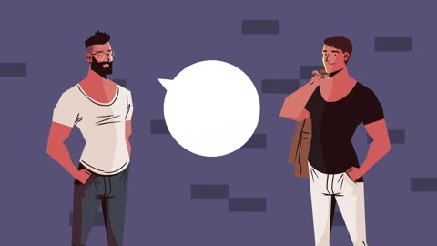 men models speaking characters animation | Stock Video | Pond5