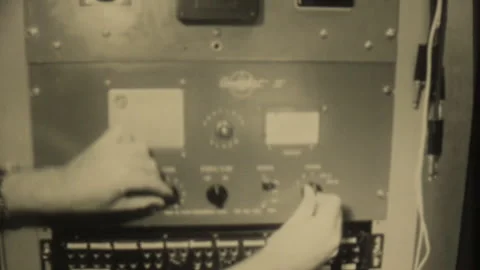 Men operating CONELRAD emergency broadca... | Stock Video | Pond5