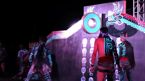 Men play the aztec ball game using their... | Stock Video | Pond5