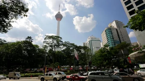 Menara (KL Tower) view from the city. | Stock Video | Pond5