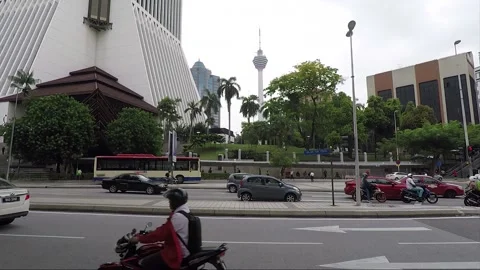 Menara KL view from Jalan Pudu street, K... | Stock Video | Pond5
