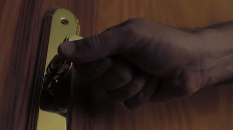 Men's hand open the door slowly (horror ... | Stock Video | Pond5