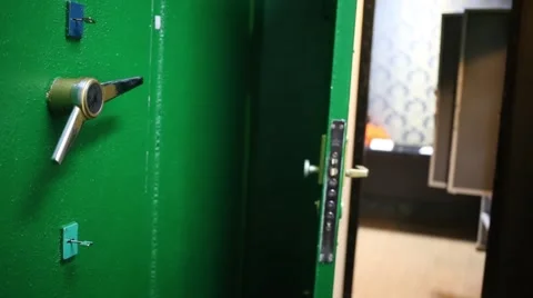 Mens hand turning handle and opening hea... | Stock Video | Pond5