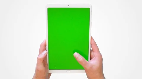 Men's hands swipe on the surface with a ... | Stock Video | Pond5