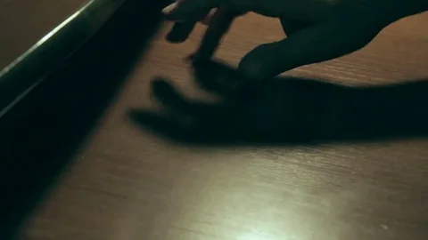 Men's hands tapping hands on the table | Stock Video | Pond5