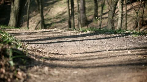 men's leg walking on forest path | Stock Video | Pond5