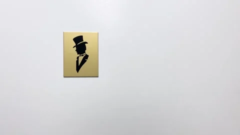 Men's Public Restroom Entrance Sign Whit... | Stock Video | Pond5
