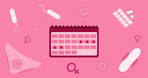Menstruation animation with calendar. | Stock Video | Pond5