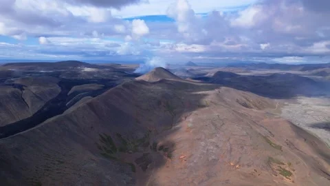 The Merardalir Volcanis Eruption in Icel... | Stock Video | Pond5