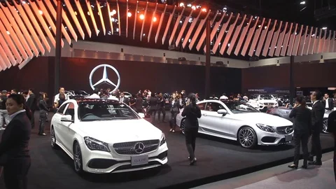 Mercedes Benz cars on display at Thailan... | Stock Video | Pond5