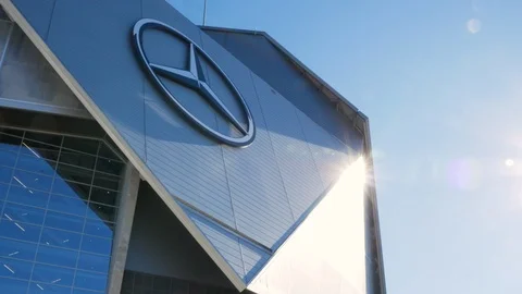 Mercedes Benz Stadium, Logo View. Atlant... | Stock Video | Pond5