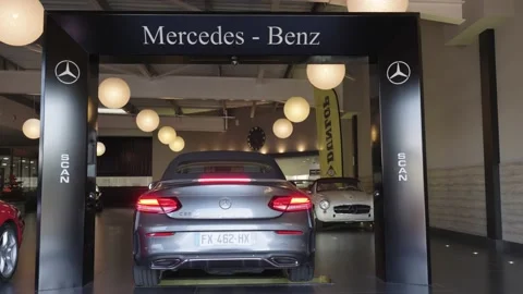 A Mercedes car passes through a camera g... | Stock Video | Pond5
