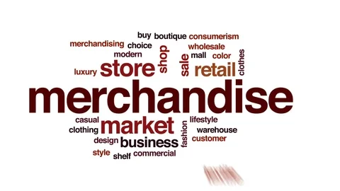 Merchandise animated word cloud, text de... | Stock Video | Pond5