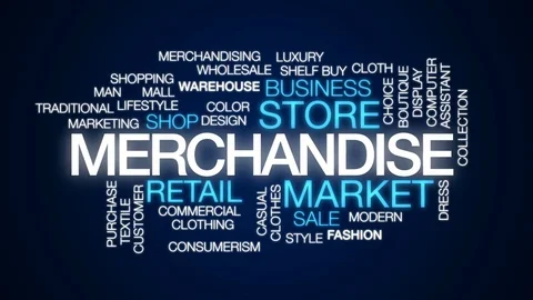 Merchandise animated word cloud, text de... | Stock Video | Pond5