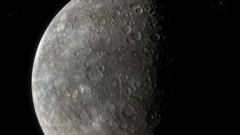 Mercury orbiting in outer space. 4K. Uni... | Stock Video | Pond5