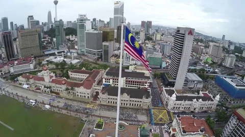 Merdeka Square - Malaysian Flag Pole | Stock Video | Pond5