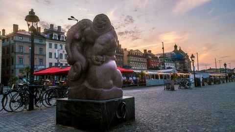 Mermaid Statue Stockholm Sweden Time Lap... | Stock Video | Pond5