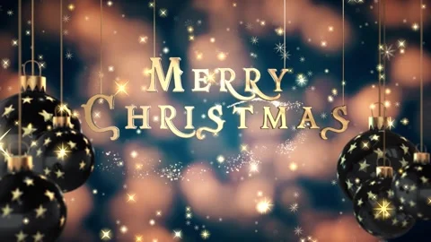 Merry christmas 3d text loop background | Stock Video | Pond5