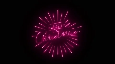 merry christmas neon text pulsing animat... | Stock Video | Pond5