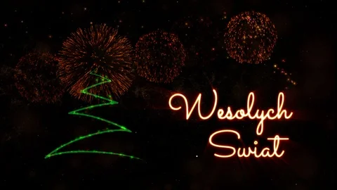 Merry Christmas' text in Polish 'Wesolyc... | Stock Video | Pond5
