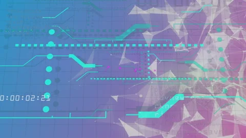 Mesh and HUD animating in control-panel ... | Stock Video | Pond5