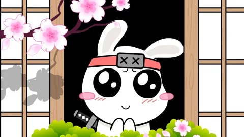 Mesmerized Ninja Rabbit Animation - Tr... | Stock Video | Pond5