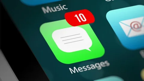Message App Icon with Notifications on S... | Stock Video | Pond5