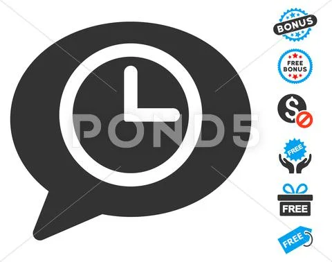 Message Time Icon With Free Bonus ~ Clip Art #68772311