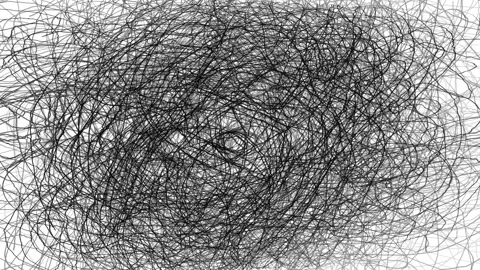 Messy Hairy Line Wiggle Animation on Whi... | Stock Video | Pond5