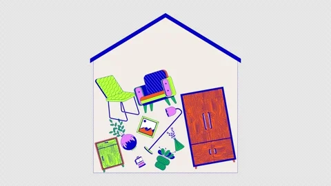 Messy house full of excess stuff line ca... | Stock Video | Pond5