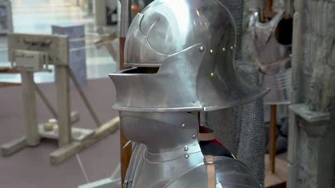 Metal armor for knights. Steel plate arm... | Stock Video | Pond5